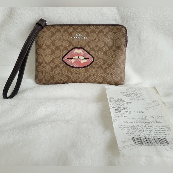 Coach | Bags | Coach Lips Signature Wristlet | Poshmark